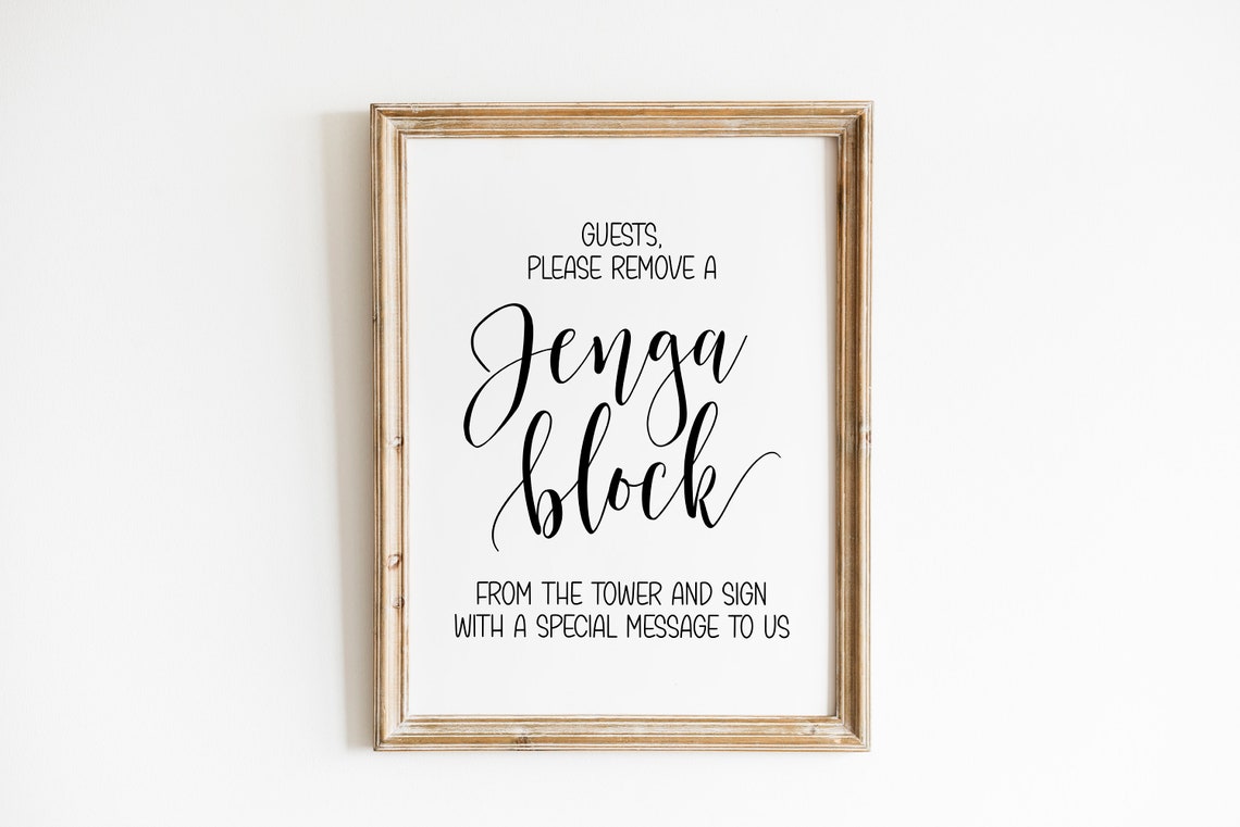 Wedding Jenga Sign Sign A Jenga Block Sign Jenga Tower | Etsy