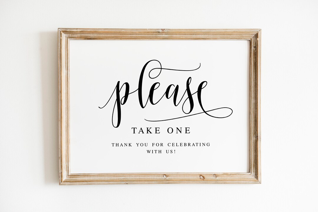 Please Take One Sign Thank You for Celebrating With Us - Etsy Canada