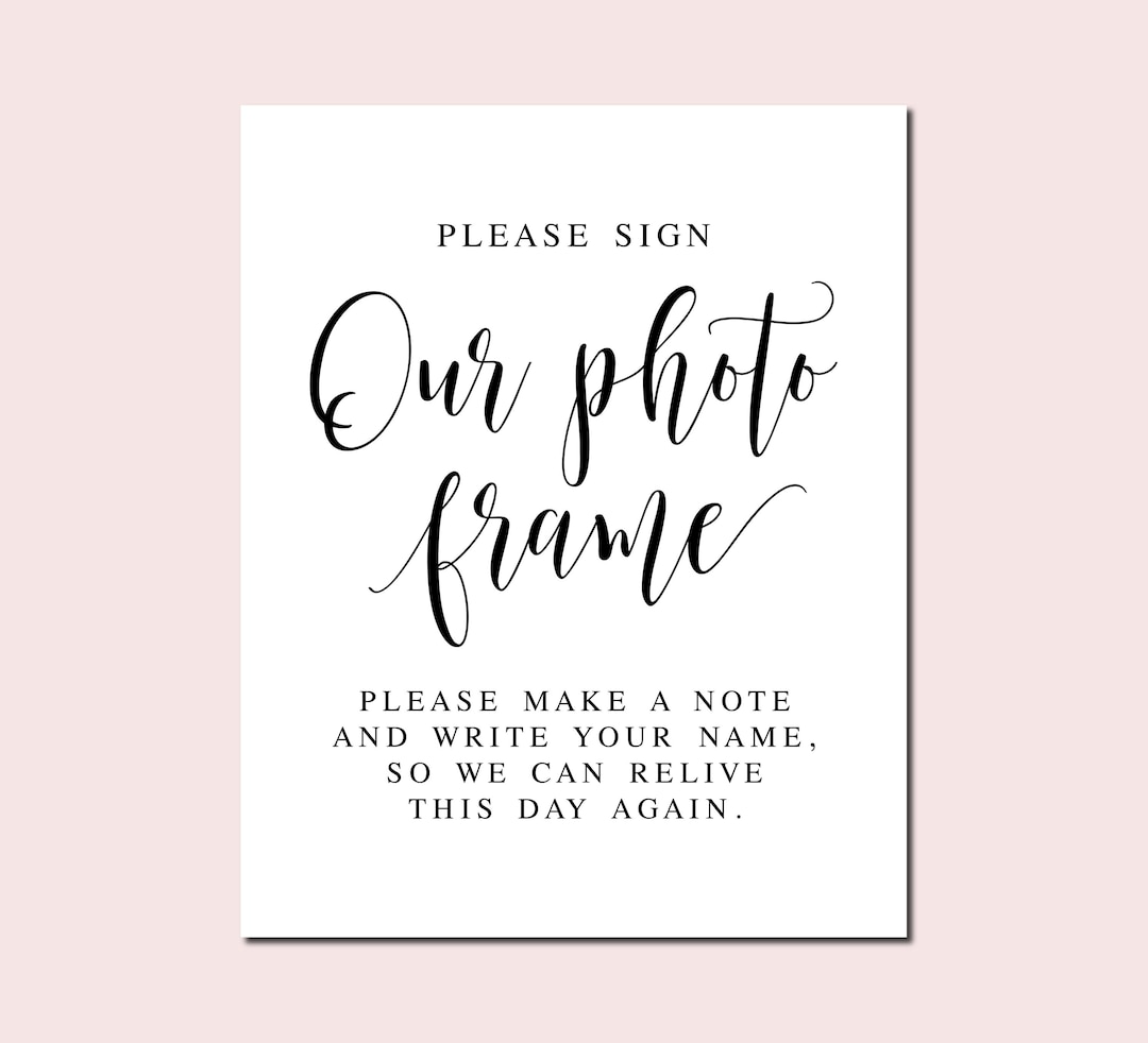 Wedding Guestbook Sign: Modern Photo Frame Design (digital Download) - Etsy