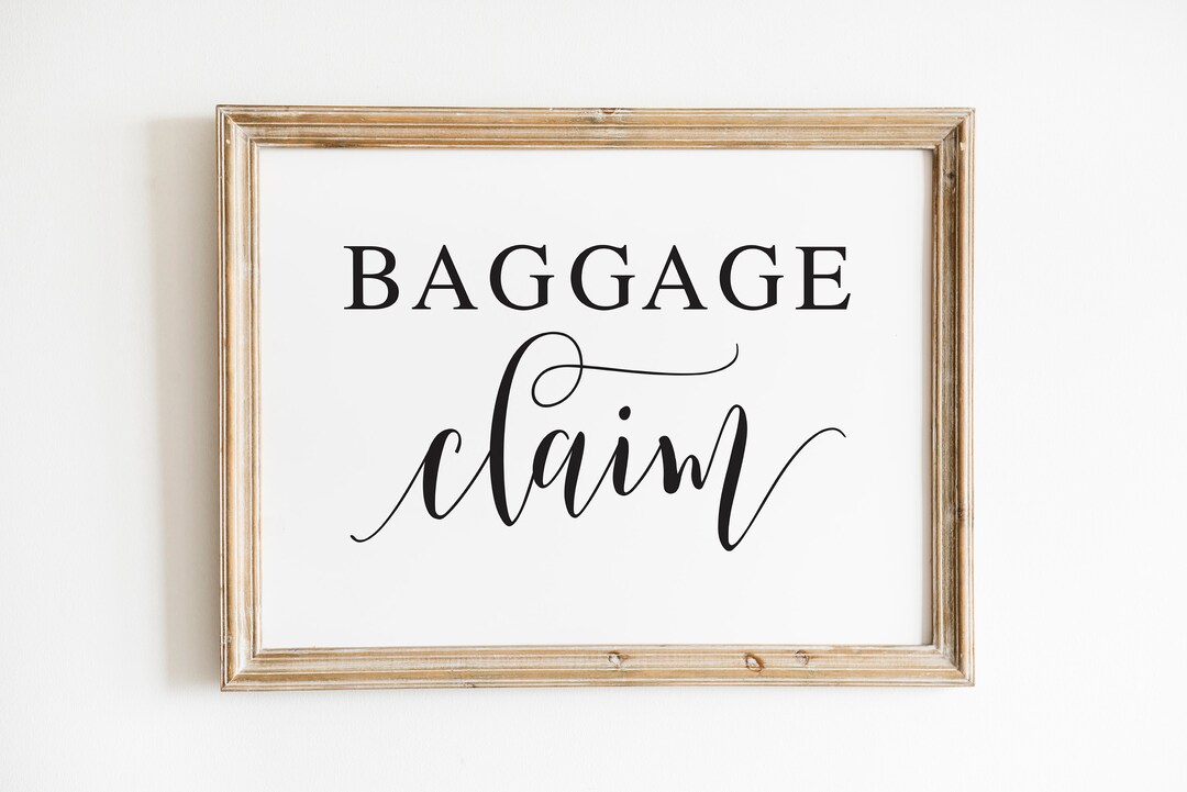 Baggage Claim Sign, Wedding Signs, Travel Wedding Sign, Wedding ...