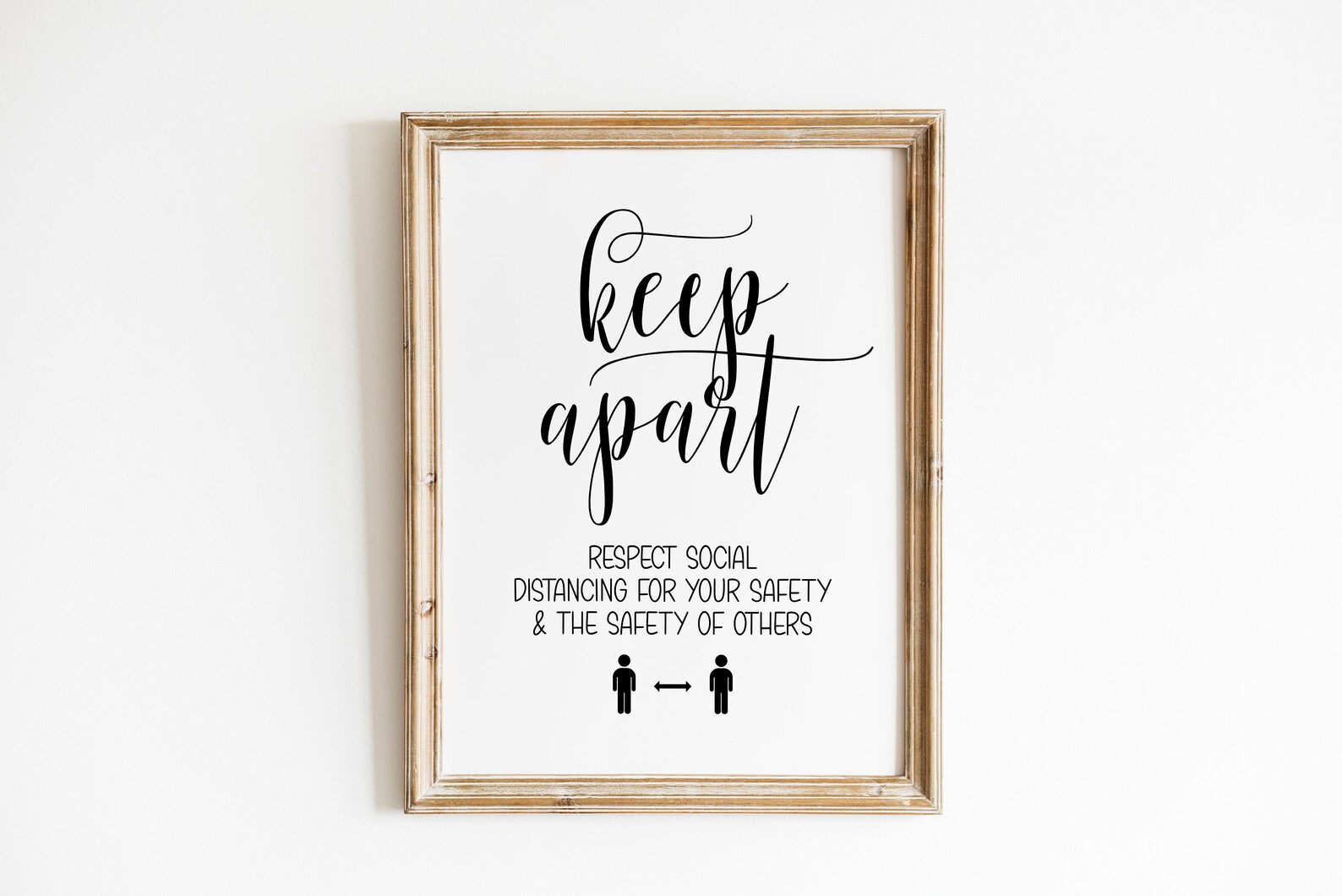 Keep Apart Social Distance Sign 6 Feet Apart Sign Respect | Etsy