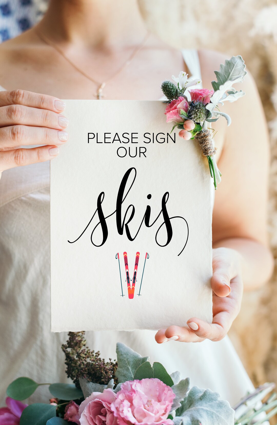 Ski Wedding Guestbook Sign: Mountain Wedding Decor (digital Download ...
