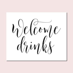 Welcome Drinks Sign, Wedding Signs, Wedding Bar Sign, Wedding Reception ...