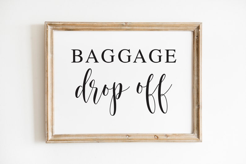 Baggage Drop off Sign Wedding Signs Travel Wedding Sign - Etsy