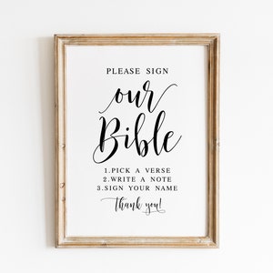 Please Sign Our Bible, Wedding Signs, Wedding Decor Sign, Wedding ...