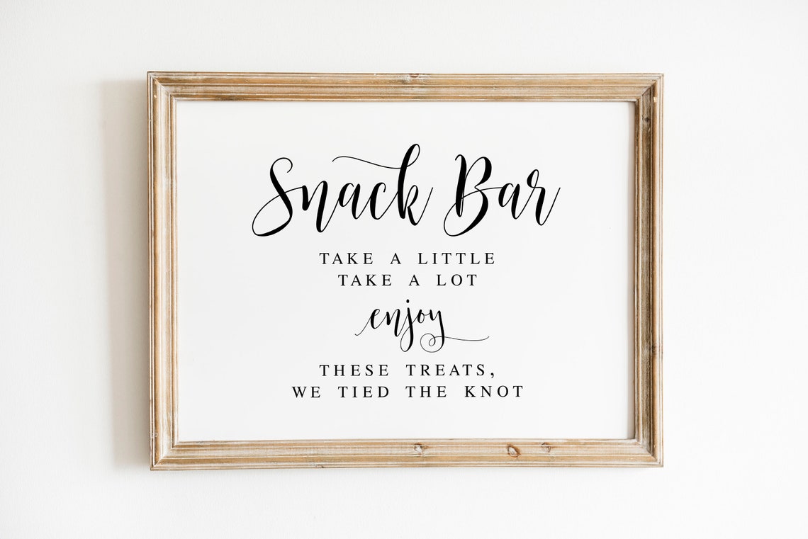Snack Bar Sign Wedding Snack Bar Signs Enjoy These Treats We - Etsy Canada