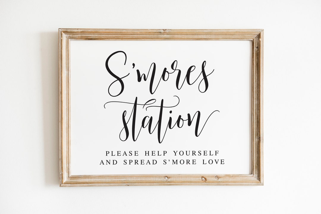 S'mores Station Wedding Sign: Rustic Love Printable (digital Download ...