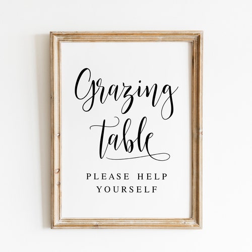 Grazing Table Sign Please Help Yourself Wedding Food Signs - Etsy
