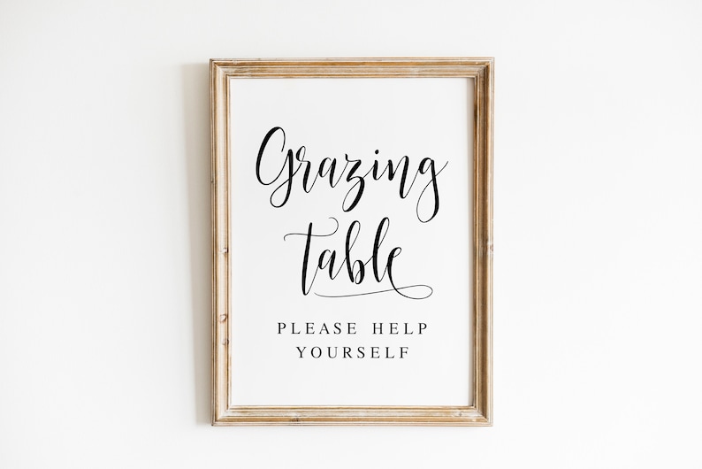 Grazing Table Sign Please Help Yourself Wedding Food Signs | Etsy