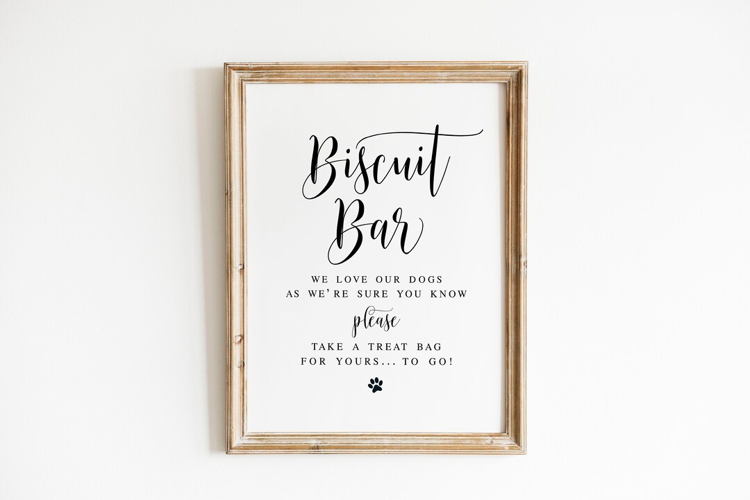 Biscuit Bar Sign, Dog Treat Sign for Wedding, Wedding Dog Favors ...