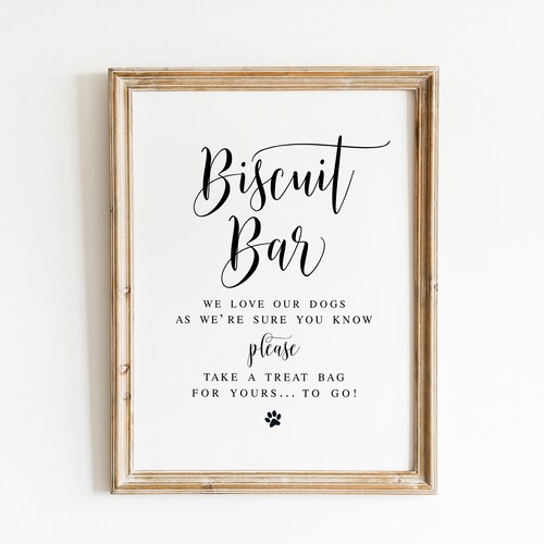 Biscuit Bar Sign Dog Treat Sign for Wedding Wedding Dog | Etsy
