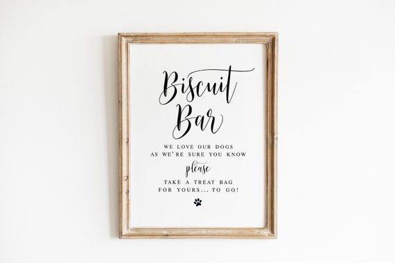 Biscuit Bar Sign Dog Treat Sign for Wedding Wedding Dog - Etsy UK