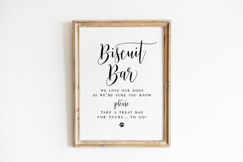 Biscuit Bar Sign Dog Treat Sign for Wedding Wedding Dog | Etsy