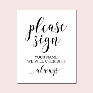 Please Sign Your Name, We Will Cherish It Always, Modern Minimalist ...