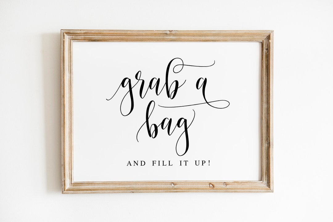 Grab A Bag Wedding Sign: Sweet Treats & Favors (digital Download) - Etsy