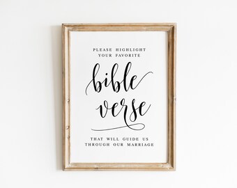 Wedding Prints Wedding Signage Please Sign Our Bible - Etsy