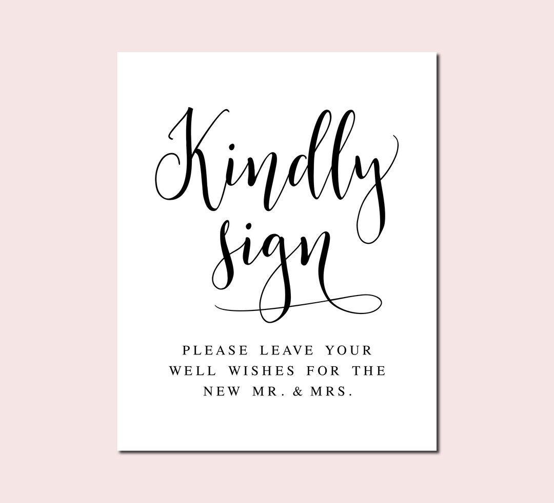 Kindly Sign, Please Leave Your Well Wishes for the New Mr and Mrs ...
