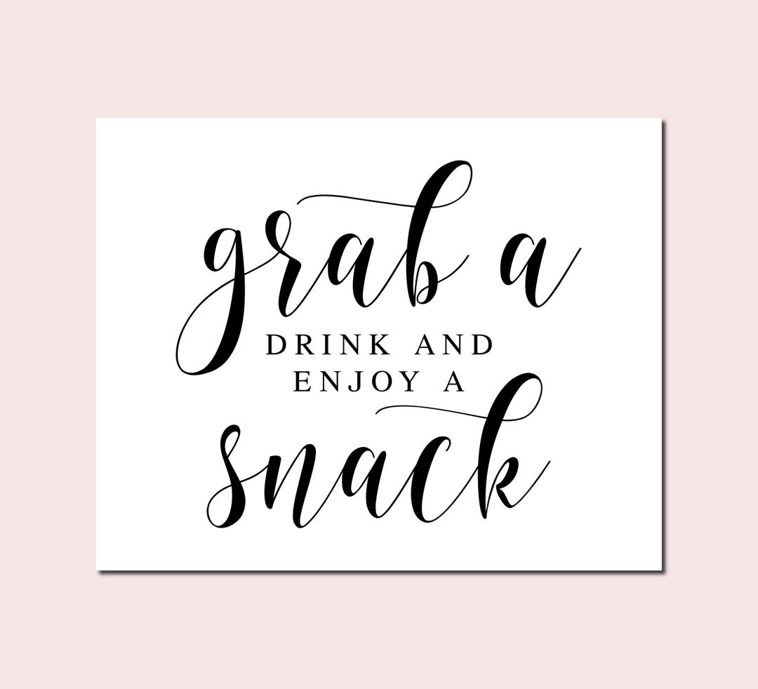 Modern Minimalist Wedding Snack Bar Sign (digital Download) - Etsy