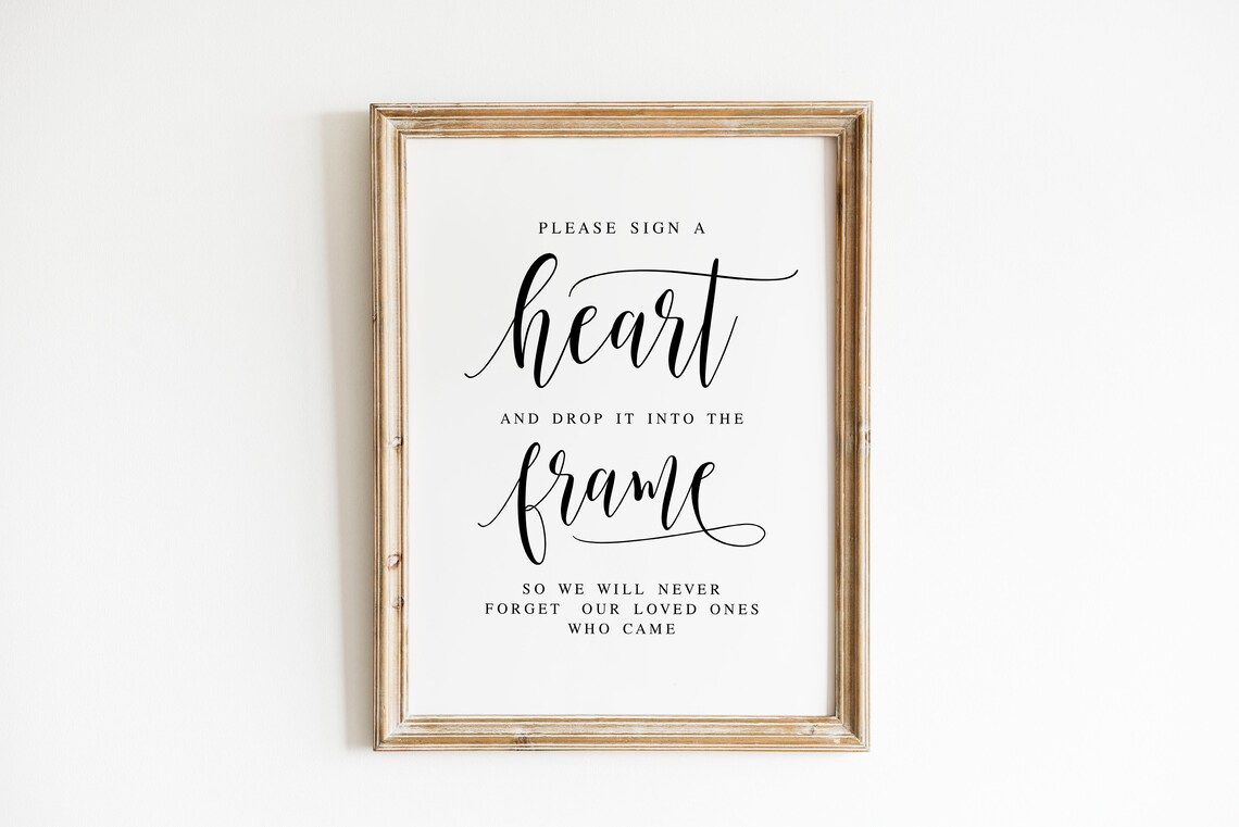 Please Sign A Heart and Drop It Into the Frame so We Will - Etsy