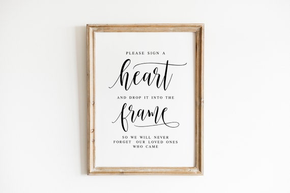 Please Sign A Heart and Drop It Into the Frame so We Will - Etsy