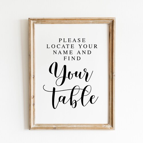 Find Your Table Sign Please Find Your Seat Sign Wedding - Etsy