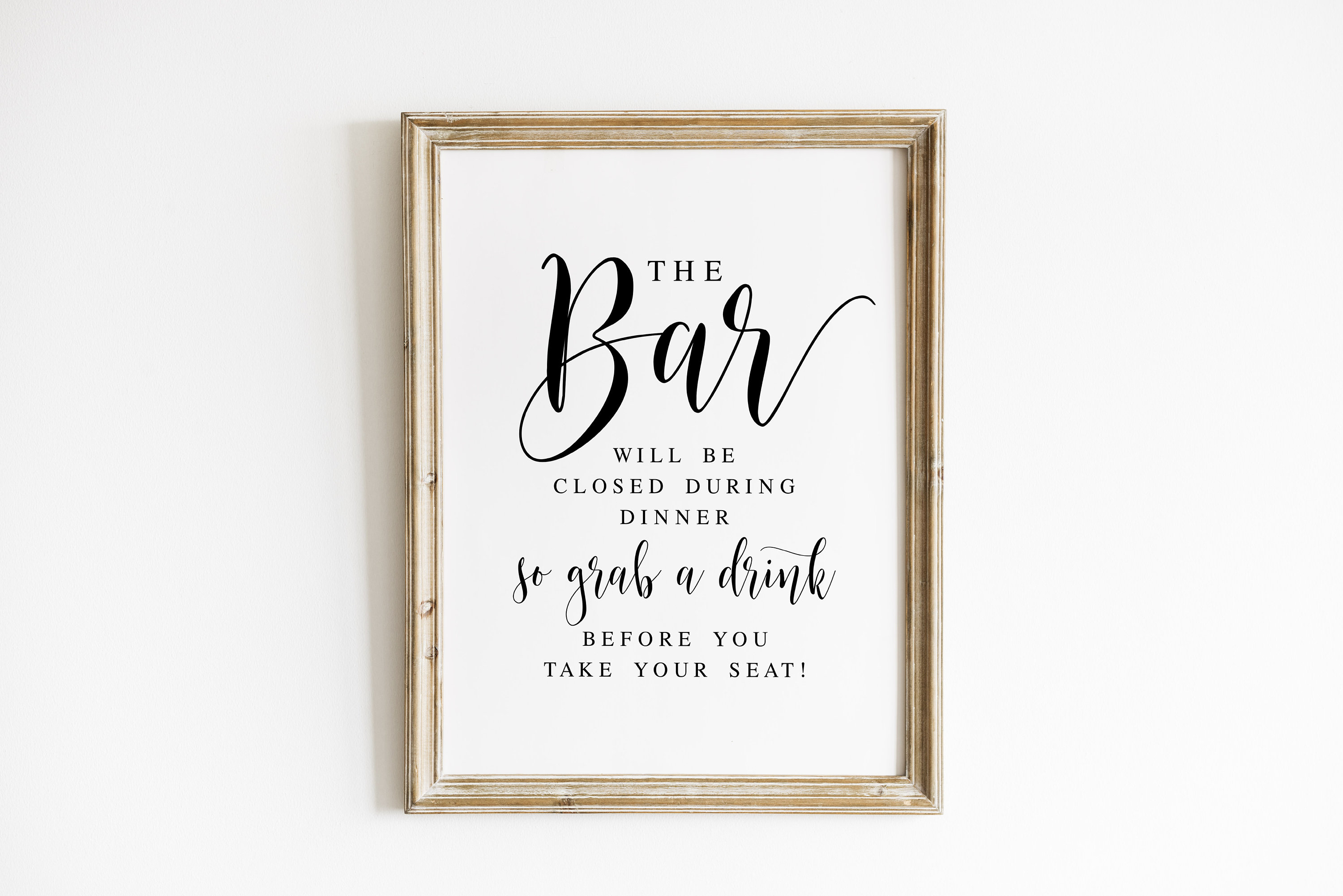 The Bar Will Be Closed During Dinner Grab A Drink Before You - Etsy