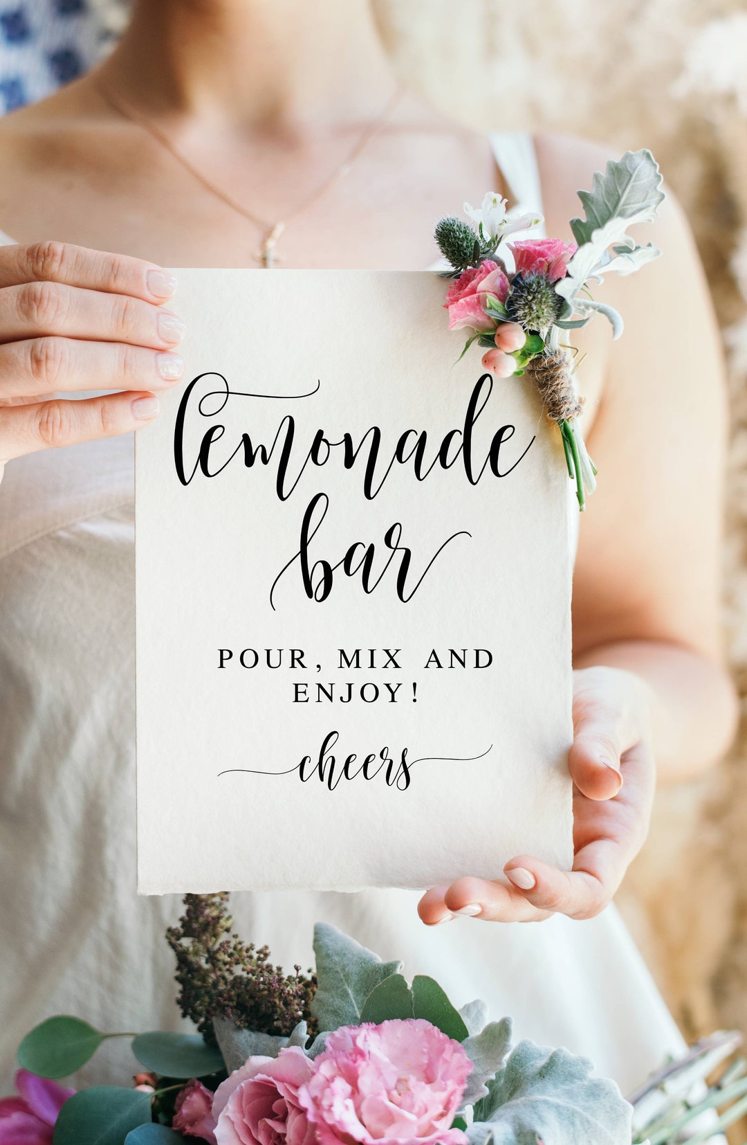 Lemonade Bar, Modern Minimalist Wedding Signs, Pour Mix and Enjoy ...