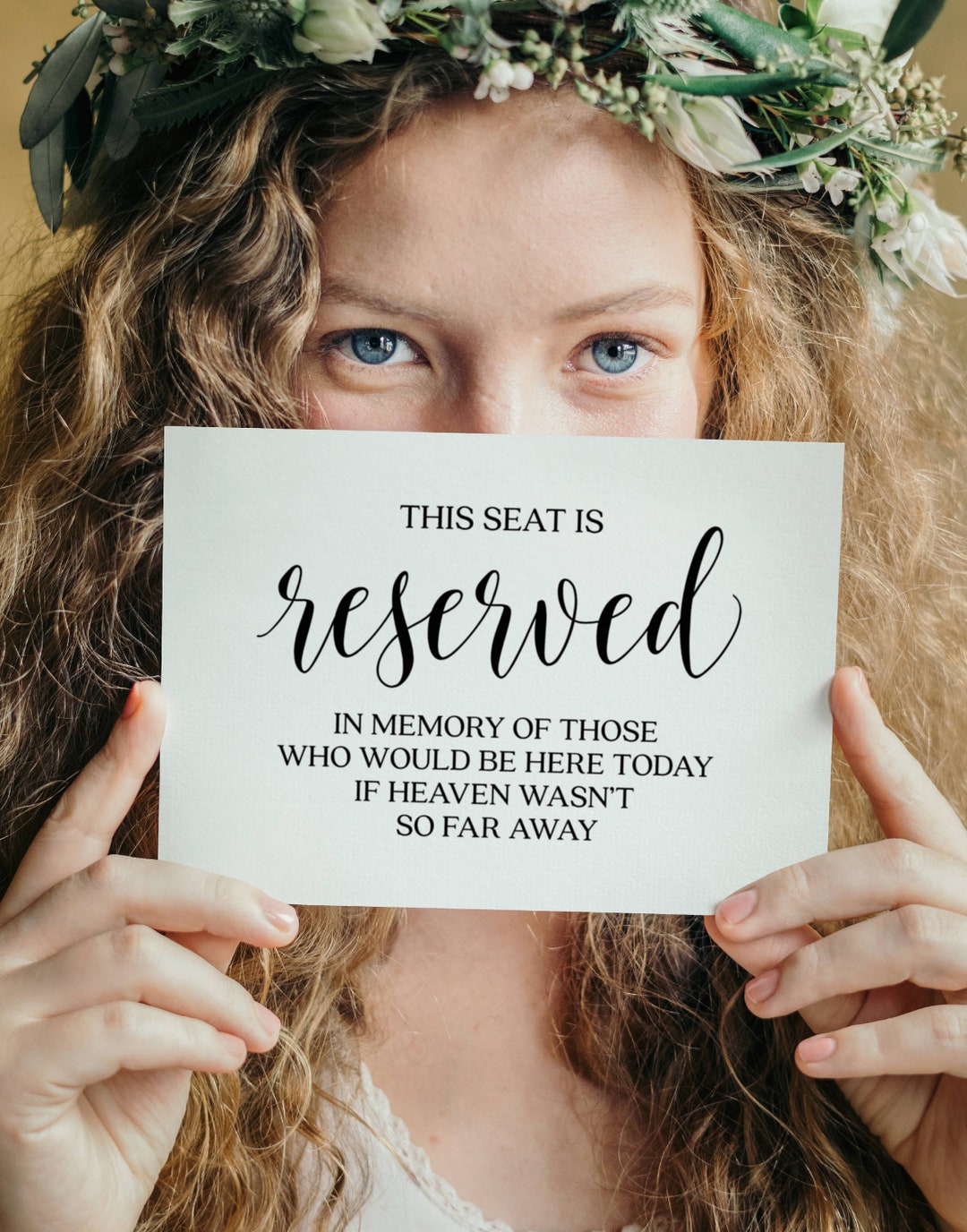 This Seat is Reserved in Memory Of, Wedding Memorial Sign, If Heaven ...