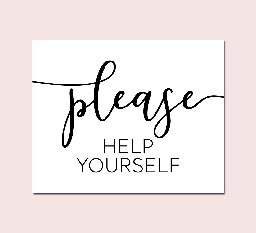 Please Help Yourself, Wedding Signs, Modern Minimalist Wedding ...