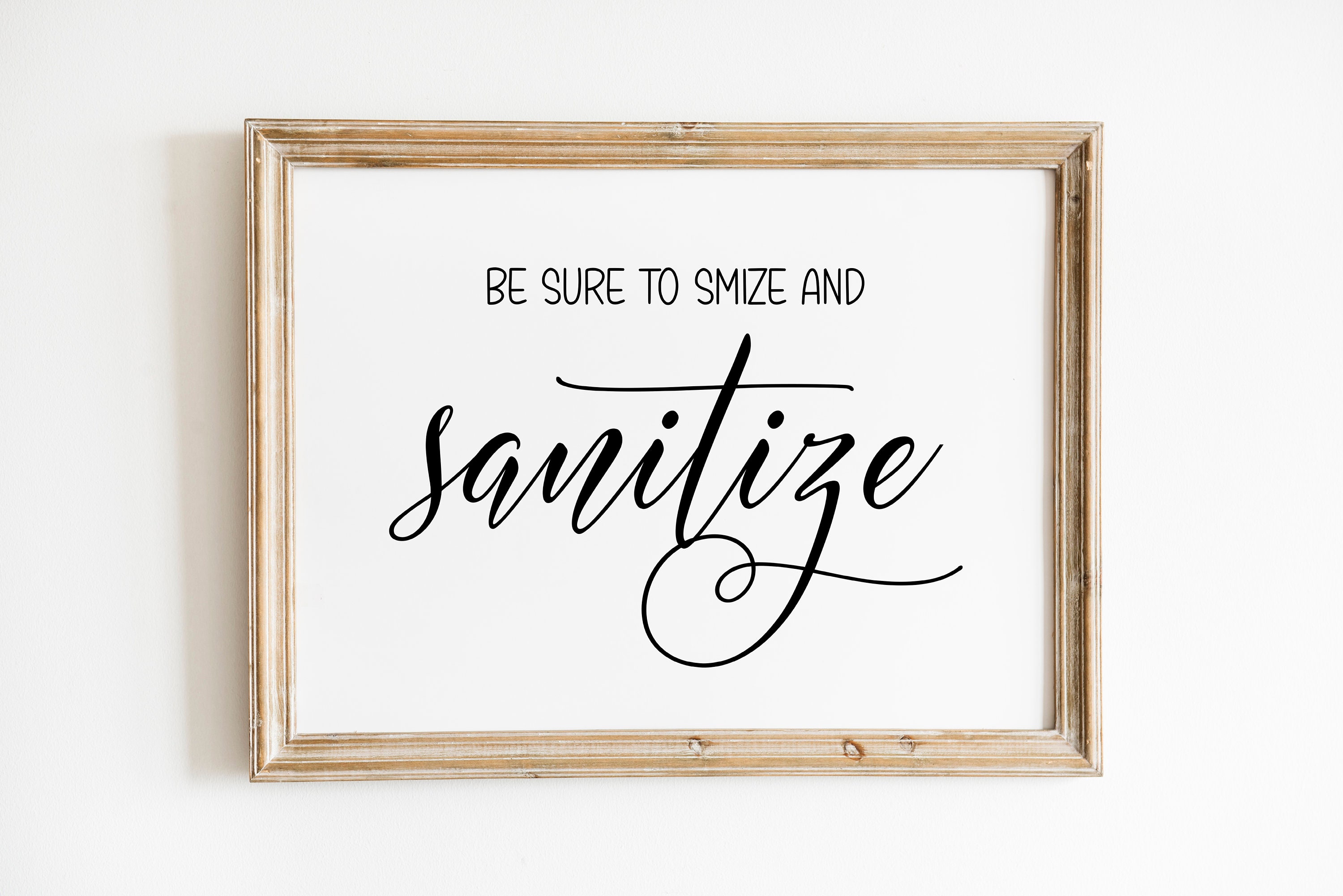 Smize and Sanitize Sign: Printable Bathroom Decor (digital Download) - Etsy