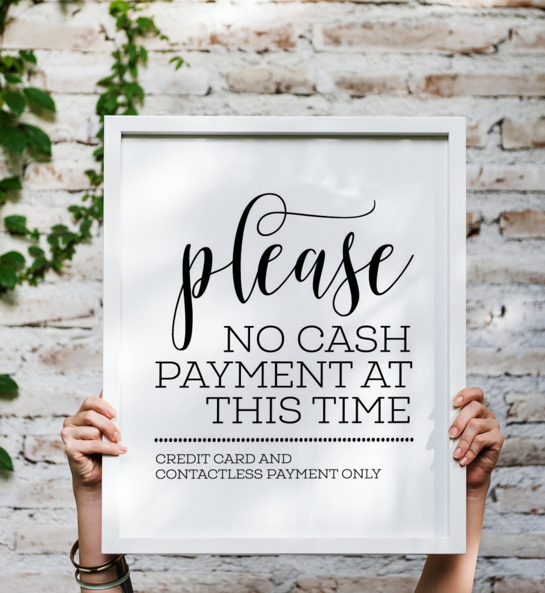 No Cash Payment Sign: Credit Card & Contactless Payment (digital ...