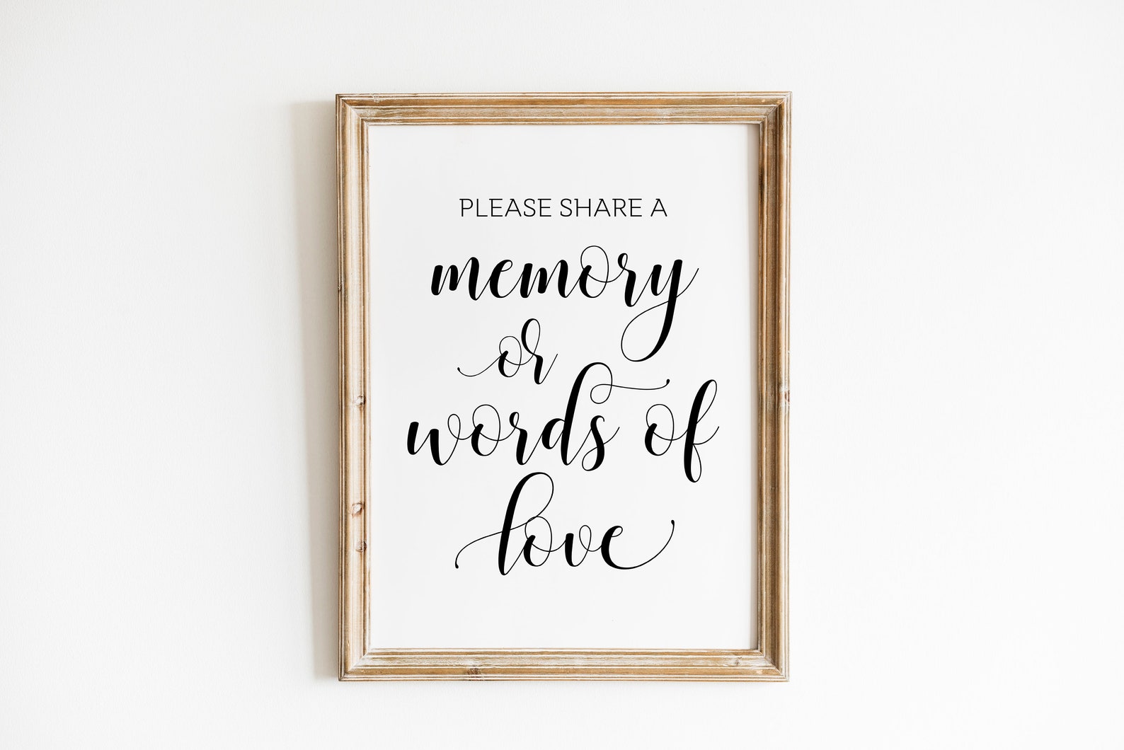 Minimalist Memorial Sign: Share A Memory, Funeral Decor (digital ...
