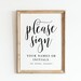 Please Sign Your Name or Initials, Wedding Signs, Wedding Decor ...