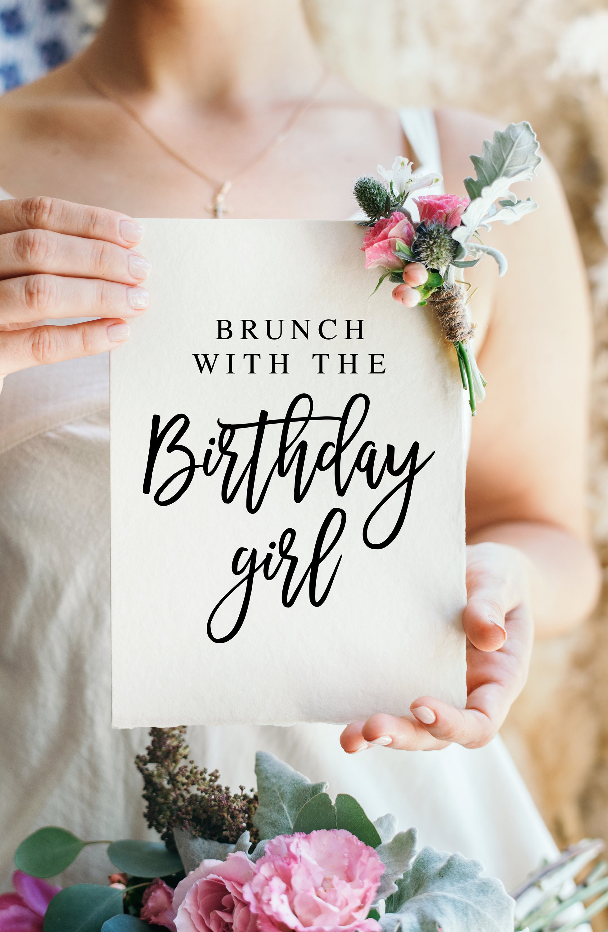 Brunch With the Birthday Girl Sign: Birthday Party Printable (PDF & JPG ...