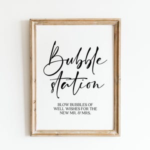 Bubble Station Wedding Sign: Minimalist Send off (digital Download) - Etsy