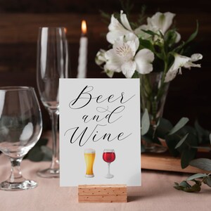 Beer and Wine, Wedding Signs, Wedding Bar Sign, Beer Bar, Wine Bar Sign ...