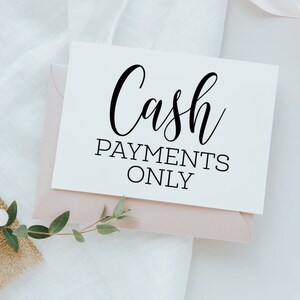 Cash Payments Only Sign: Small Business Printable (digital Download) - Etsy