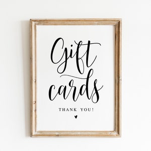 Gift Cards Sign, Printable Signs, Wedding Signs, Wedding Download ...