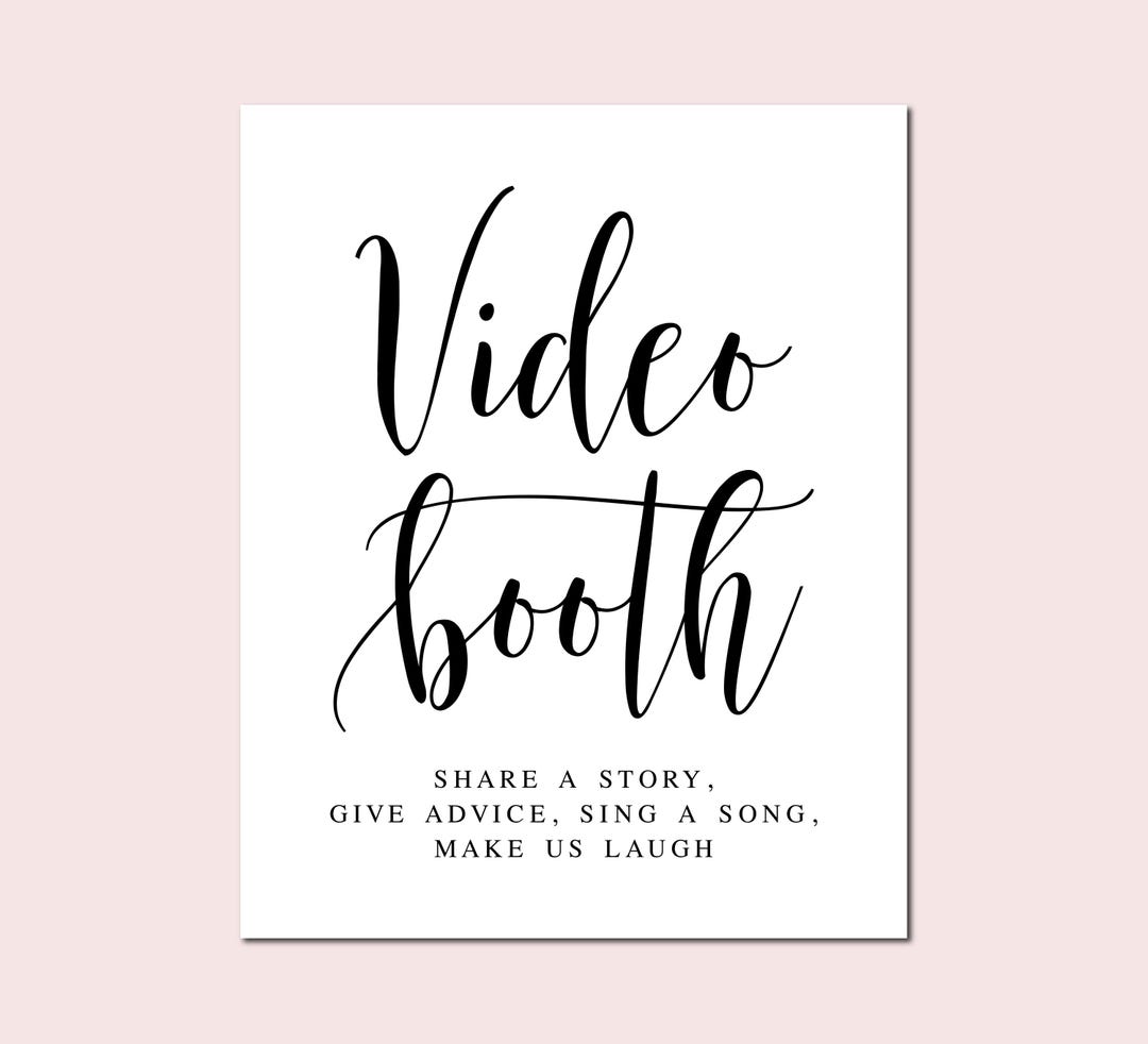Video Booth Sign, Video Guestbook Sign, Wedding Signs, Wedding Prints ...