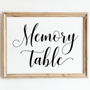 Memory Table Sign, Modern Minimalist Memorial Sign, Memory Signs ...