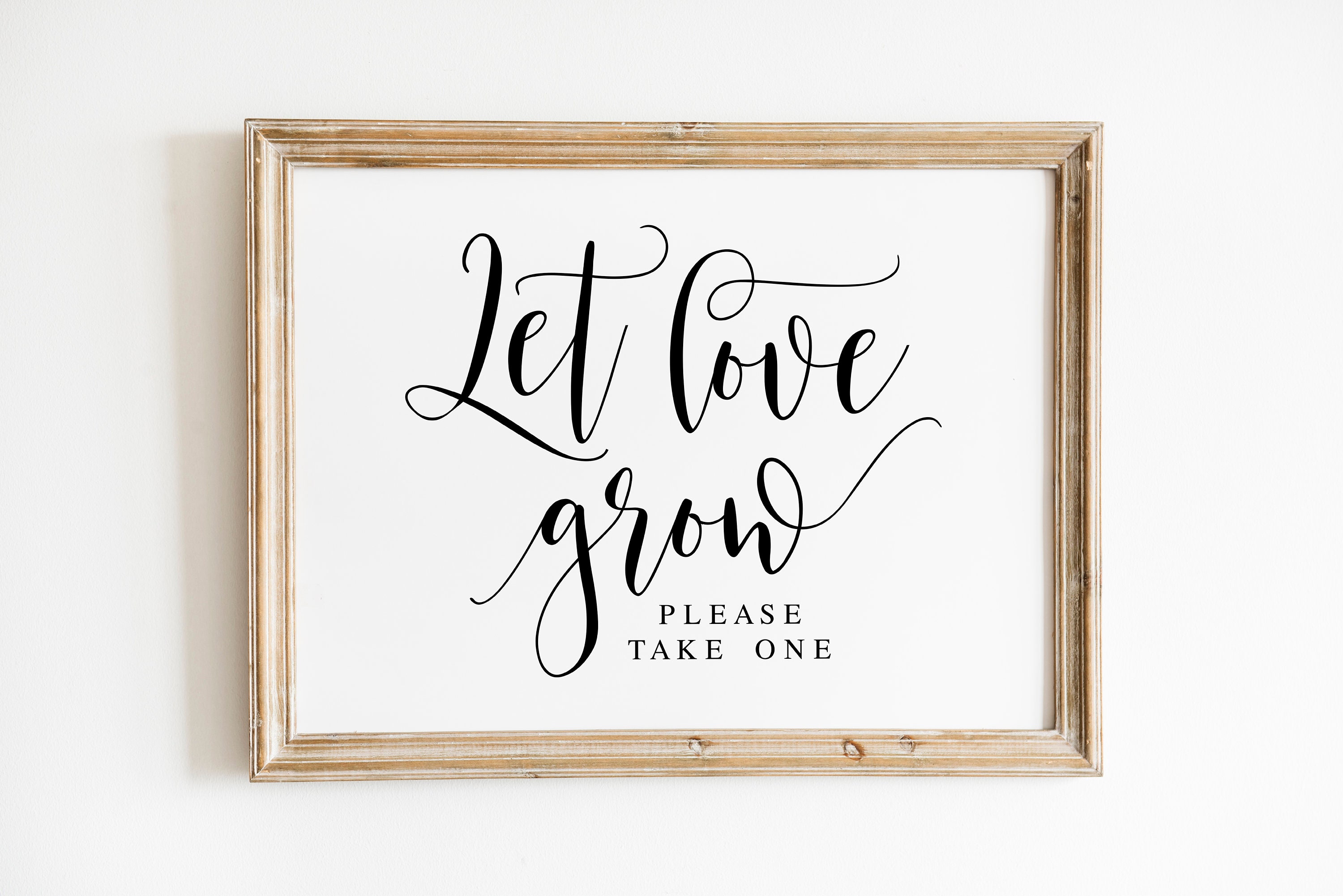 Let Love Grow Please Take One Wedding Signs Wedding | Etsy