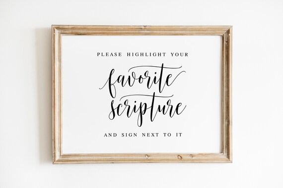 Please Higlight Your Favorite Scripture and Sign Next to It | Etsy