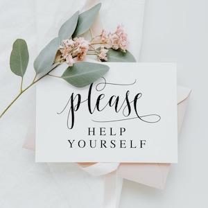 Please Help Yourself, Wedding Signs, Wedding Signage, Wedding Reception ...