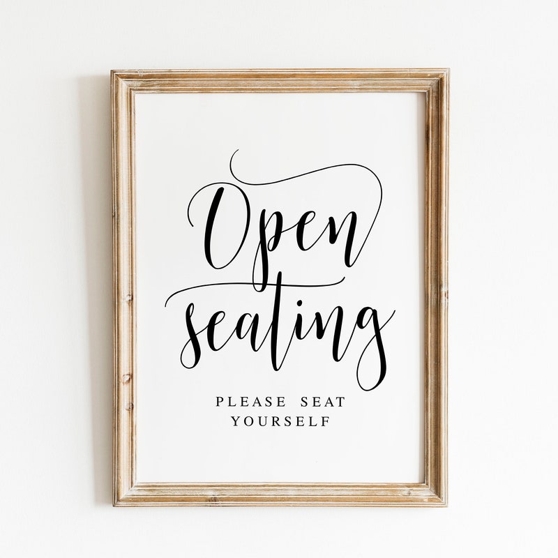 Open Seating Sign - Etsy