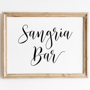 Sangria Bar, Wedding Sangria Sign, Wedding Bar Sign, Bar Signage, Bar ...