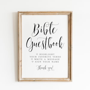 Bible Guestbook Sign: Wedding Reception Printable (digital Download) - Etsy