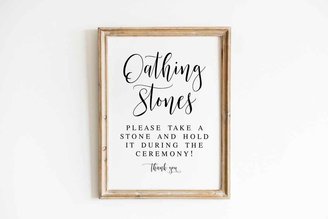 Oathing Stones Wedding Sign: Ceremony Decor (digital Download) - Etsy