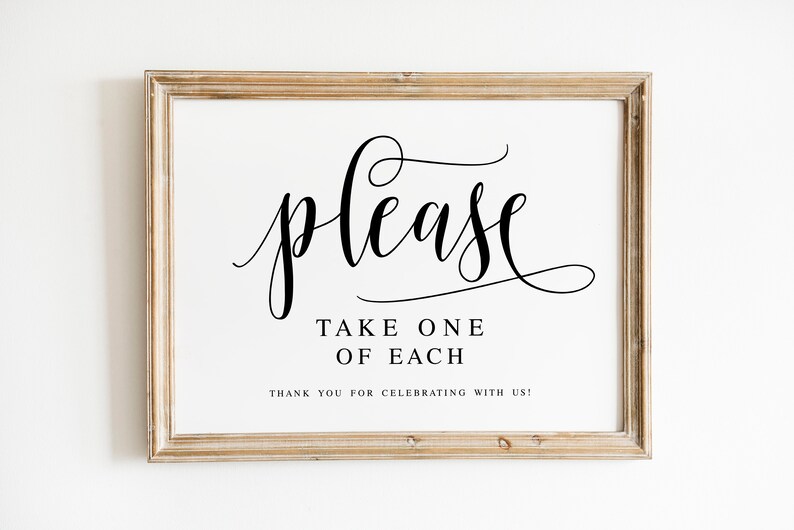 Please Take One of Each Sign Thank You for Celebrating With - Etsy