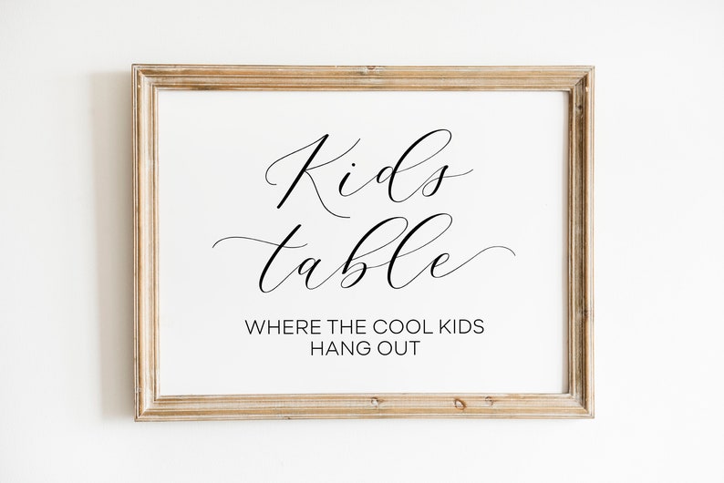 Kids Table Sign Where the Cool Kids Hang Out Wedding Signs | Etsy