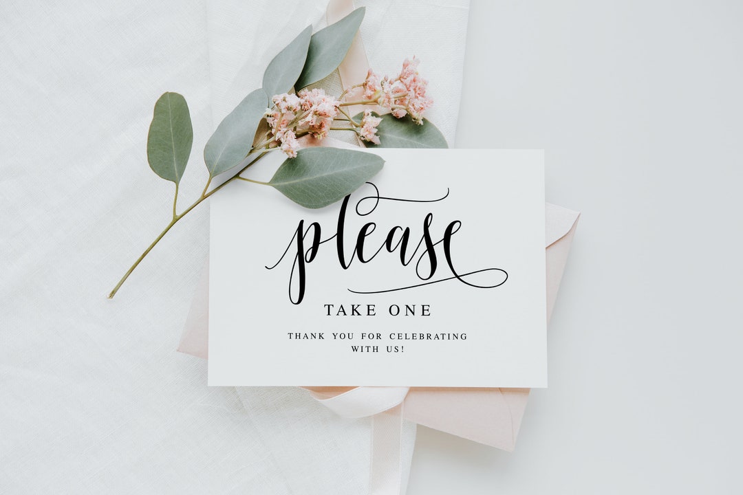 Please Take One Sign, Thank You for Celebrating With Us, Wedding ...